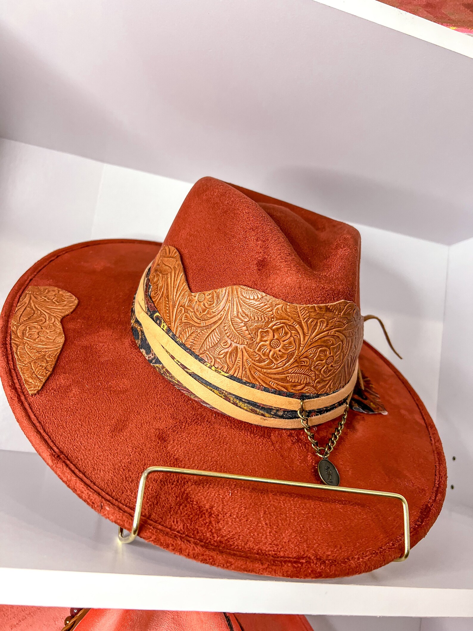 Western Style Fedora Hat, Handmade Hat, Unique Hats, Handcrafted Hat ...