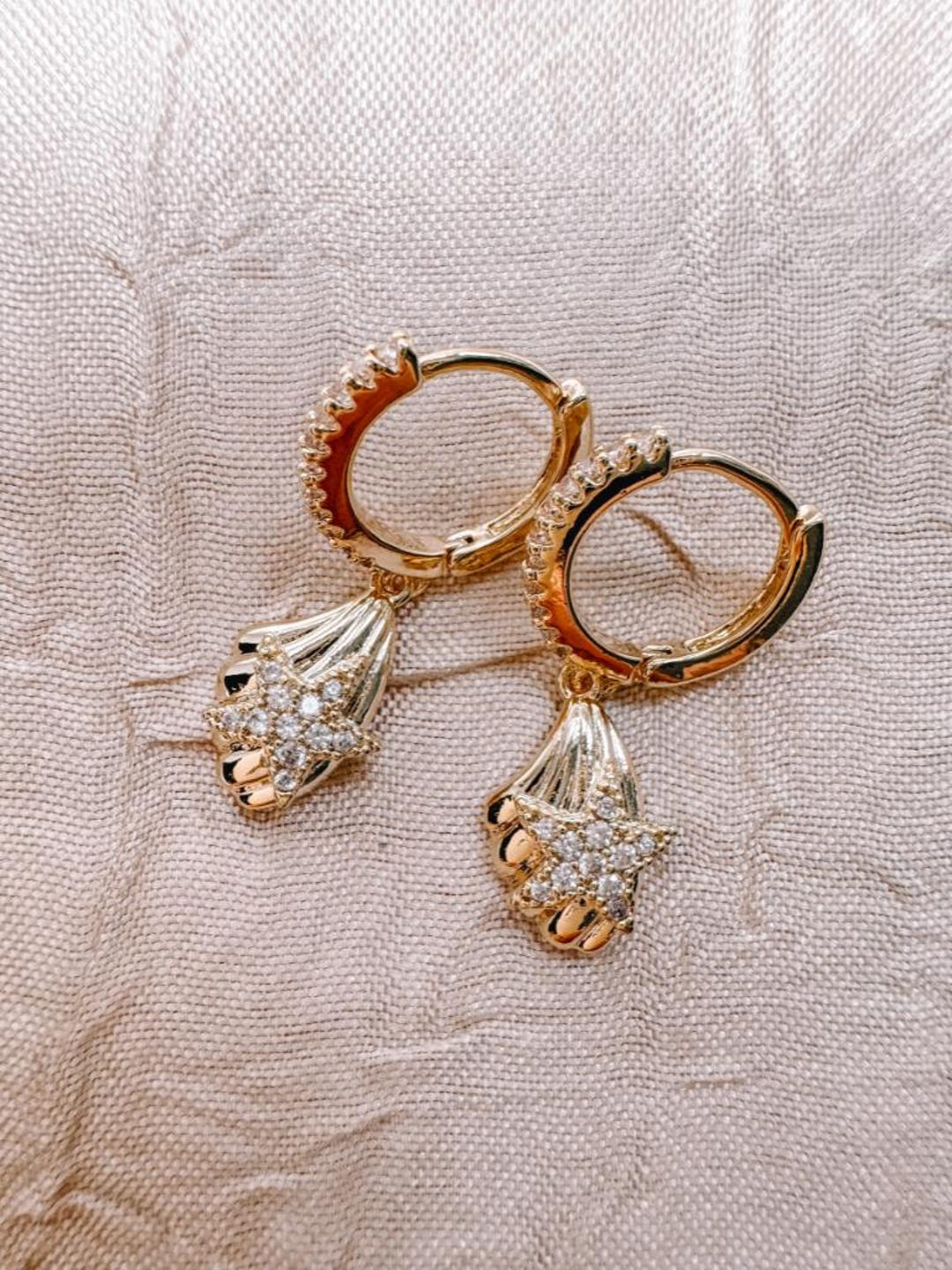 Beach Themed Mini Huggies, Seahorse Earrings, Sea Stars Huggies ...