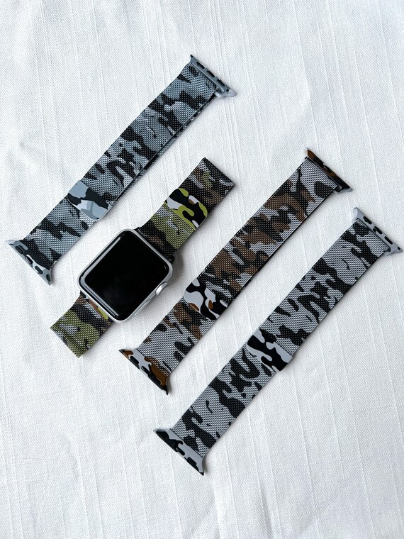 Camouflage Metallic Watch Band Military Apple Watch Band - Etsy