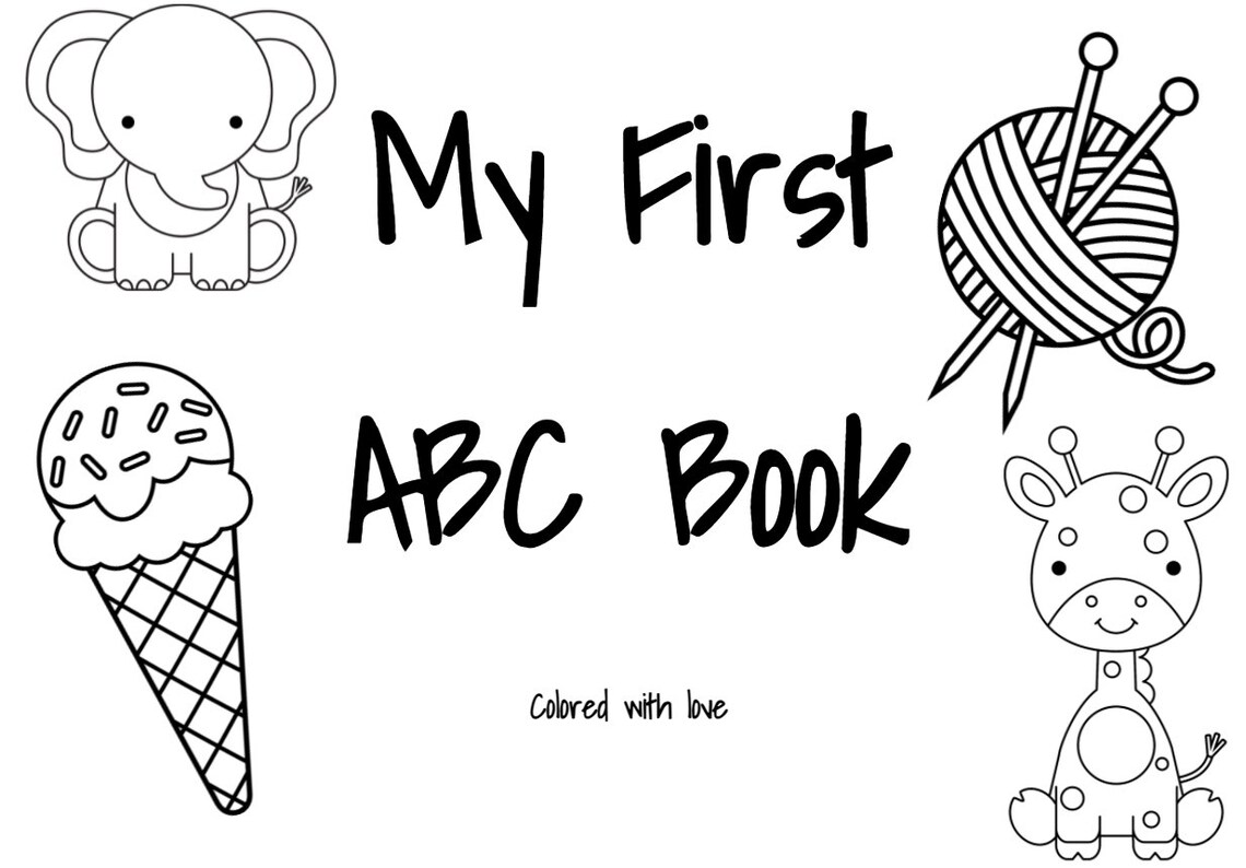 Baby's First ABC Coloring Book | Etsy