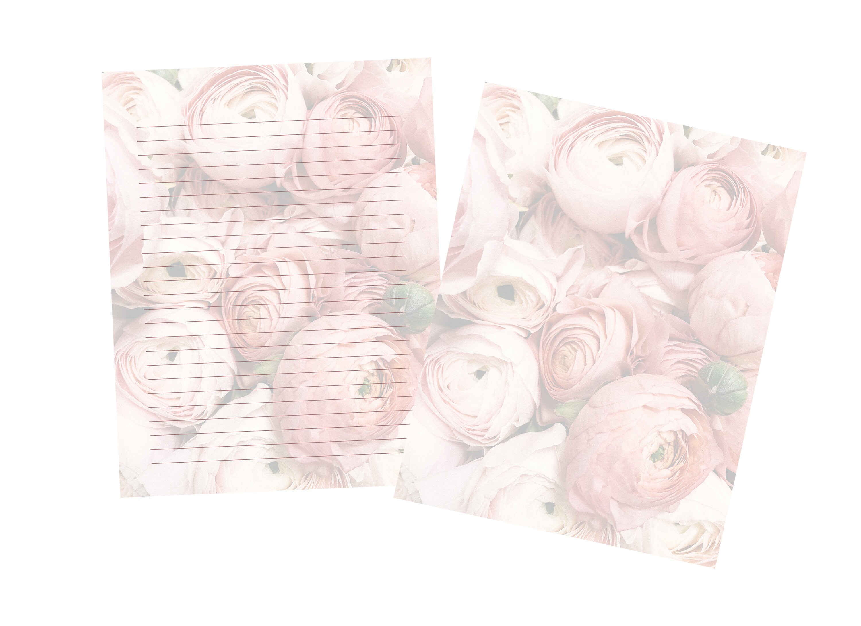 Roses Printable Stationery 8.5x11 Digital Paper Printable | Etsy