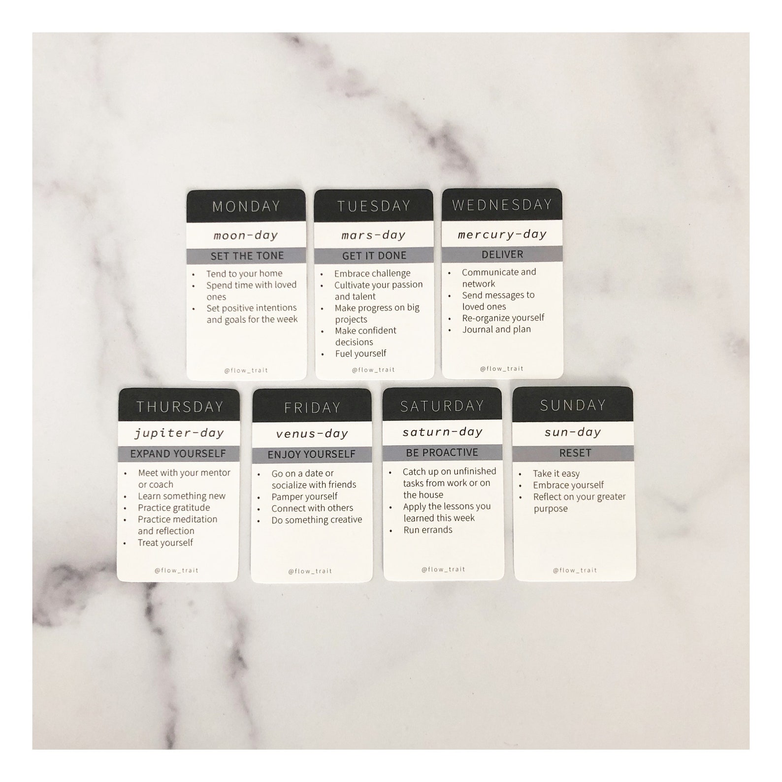 Printable Planner Cards Planetary: Planets That Rule the Days - Etsy