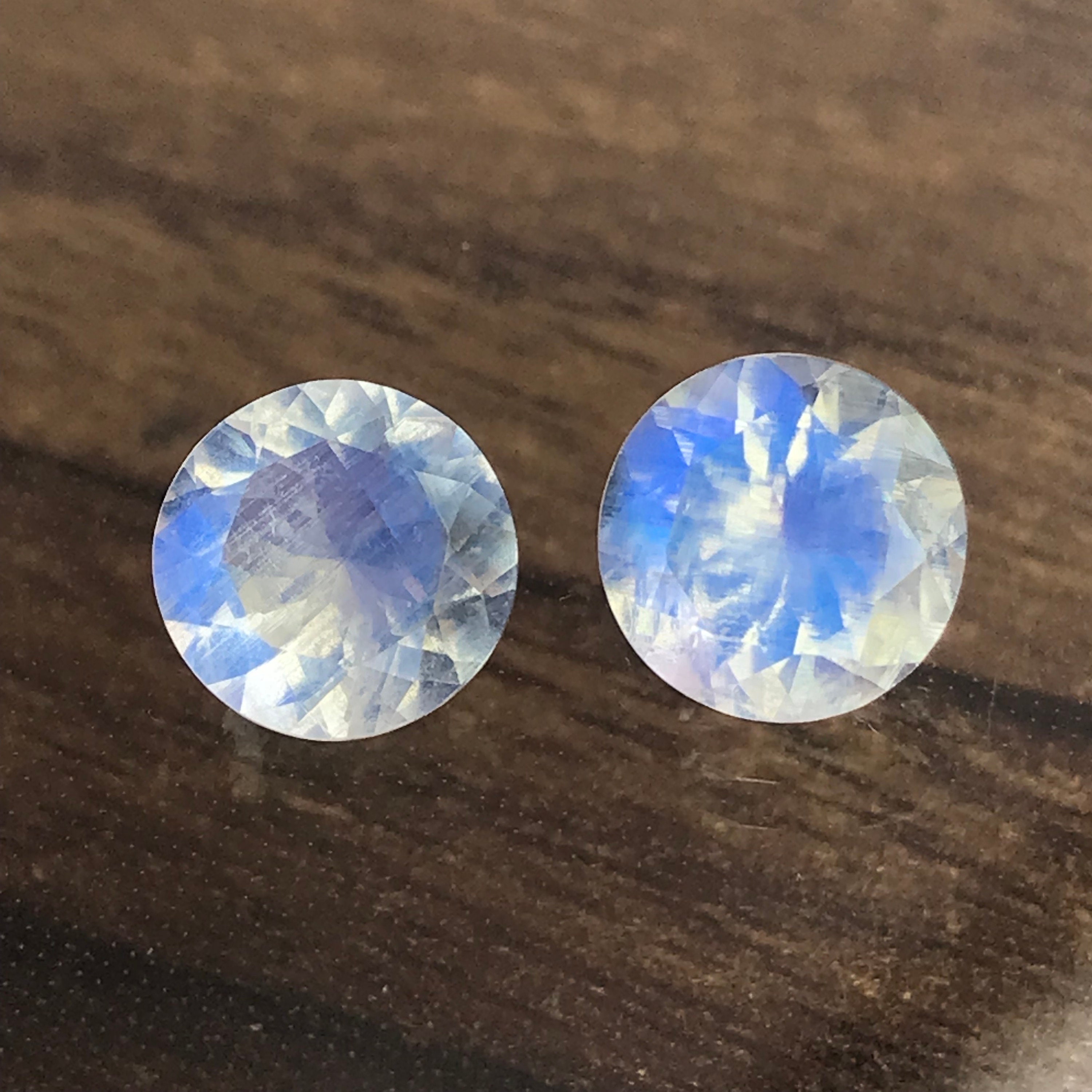 Top Quality Rainbow Moonstone Pair 8 MM Moonstone Round Pair 3.45 Carat ...