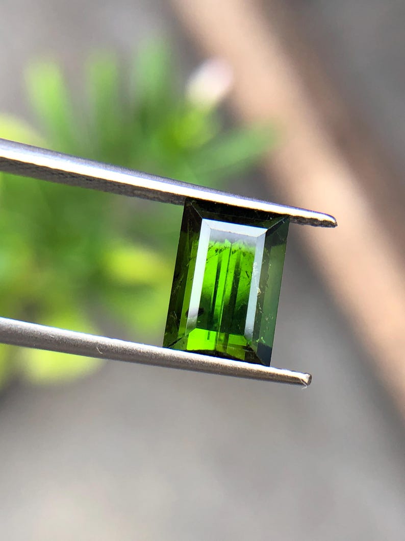 Green Tourmaline Baguette Cut 9.5 MM 2.50 Carat Natural October ...