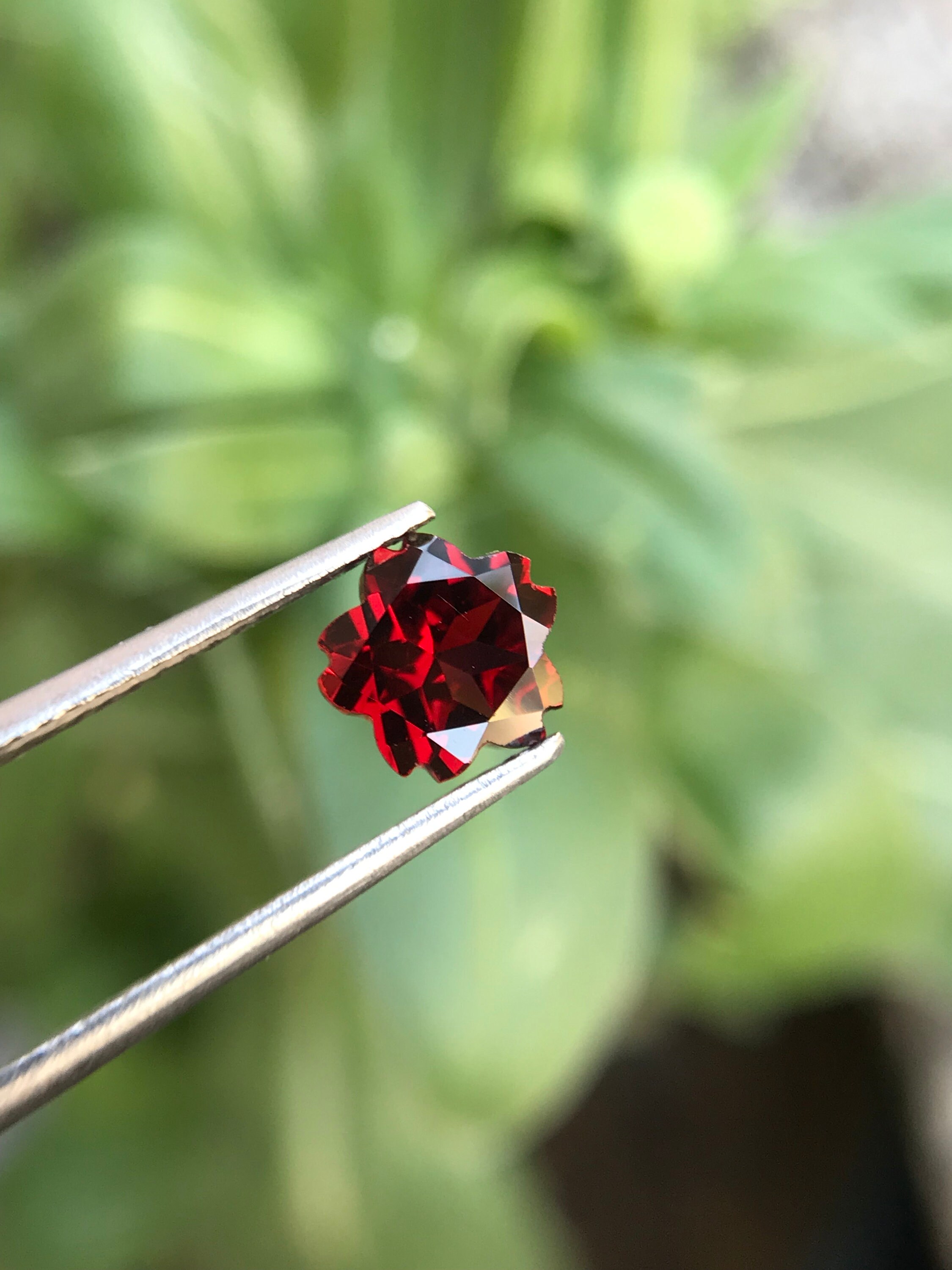 Garnet Cherry Blossom Cut Janauary Birthstone 7 MM Red Garnet 1.70 ...