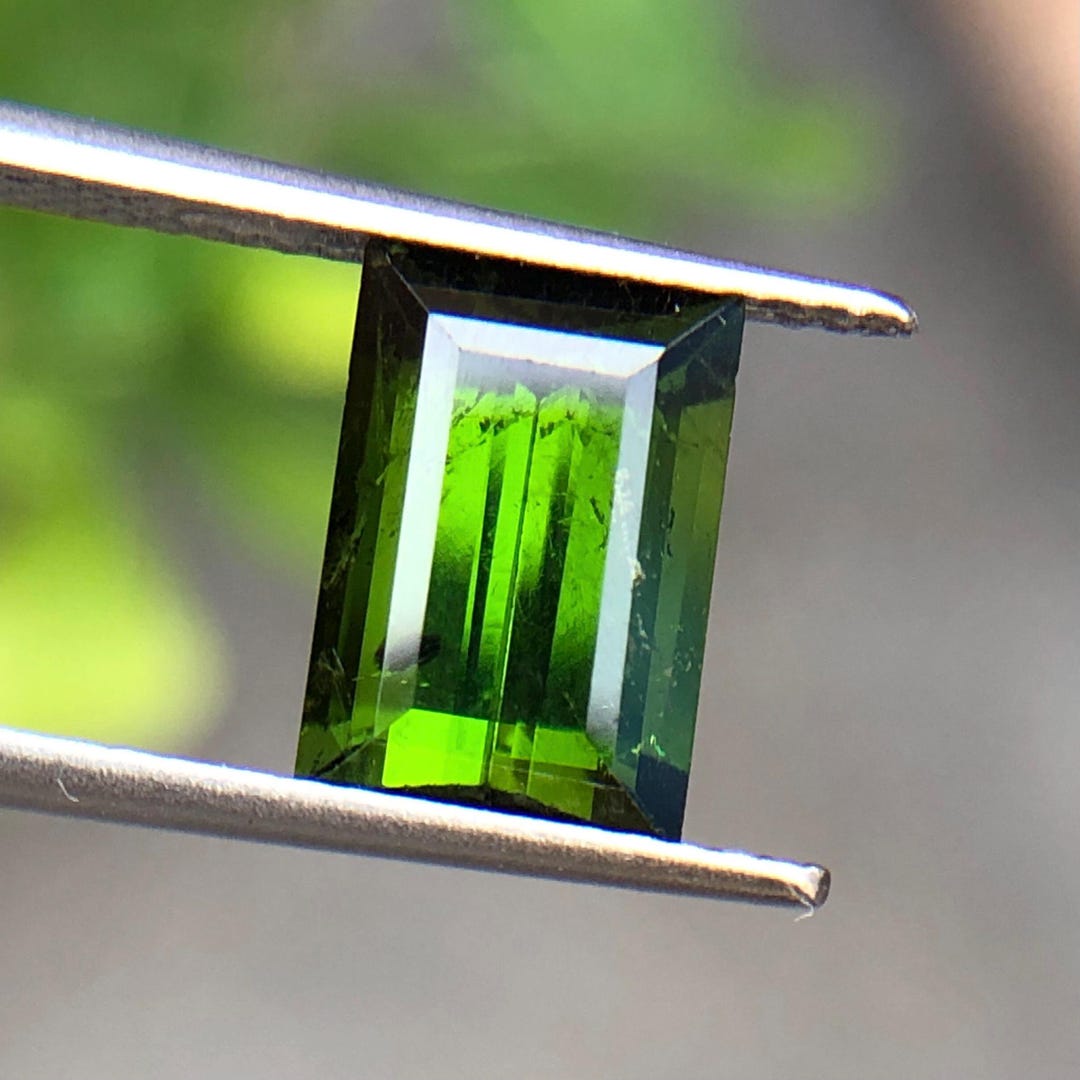 Green Tourmaline Baguette Cut 9.5 MM 2.50 Carat Natural October ...