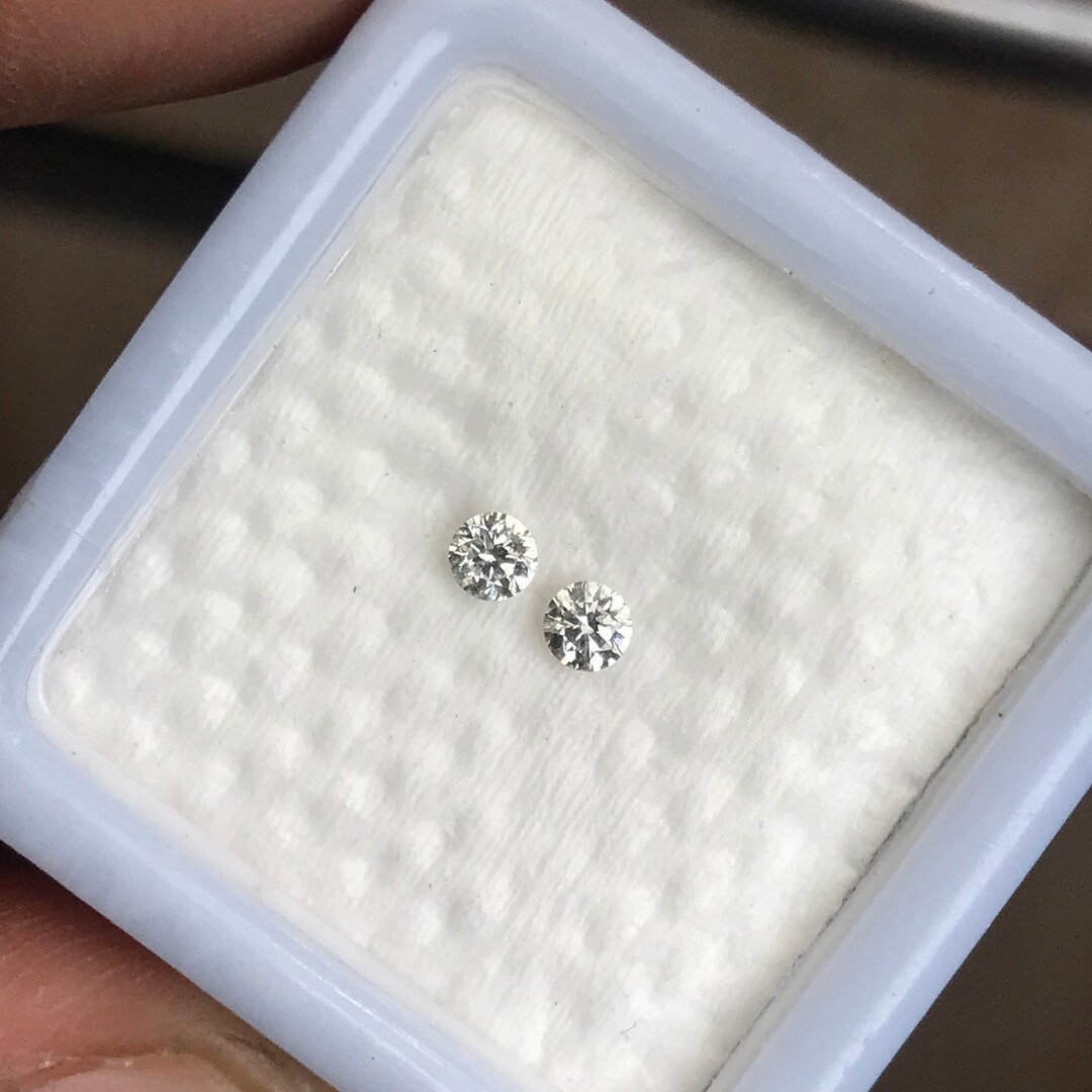 Natural Diamond Pair - 2.5 MM Diamond Round - 0.20 Carat Pair Diamond ...