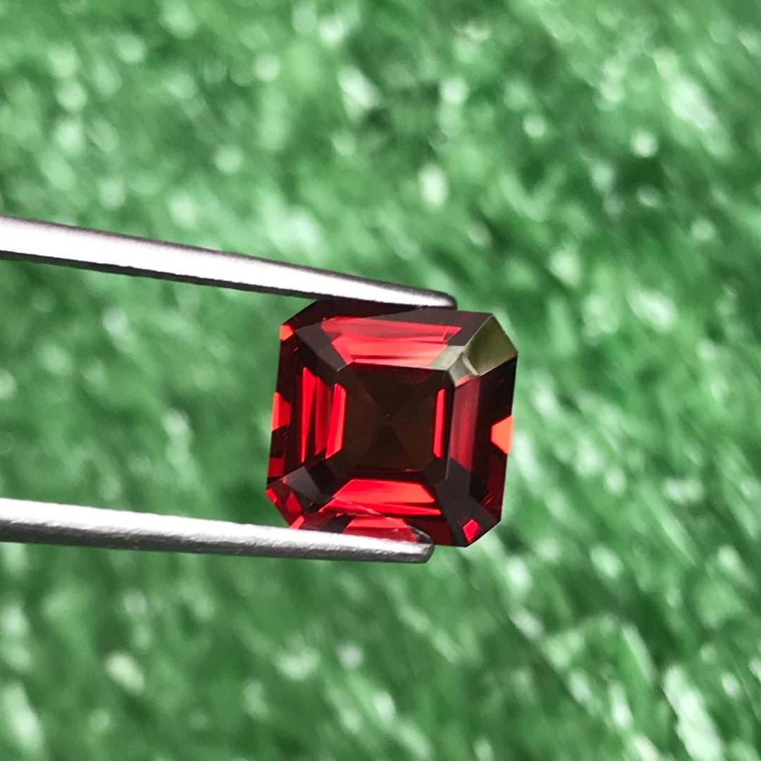 Natural Mozambique Garnet 9 MM Garnet Octagon Garnet Asscher Cut ...