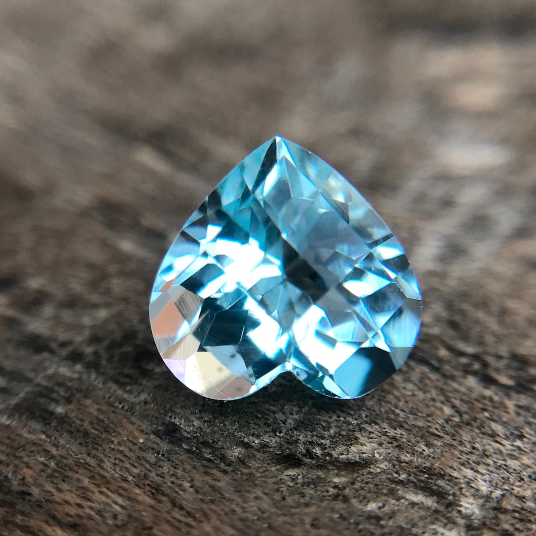 Natural Sky Blue Topaz - 9 MM Sky Blue Topaz Heart Shape - December ...