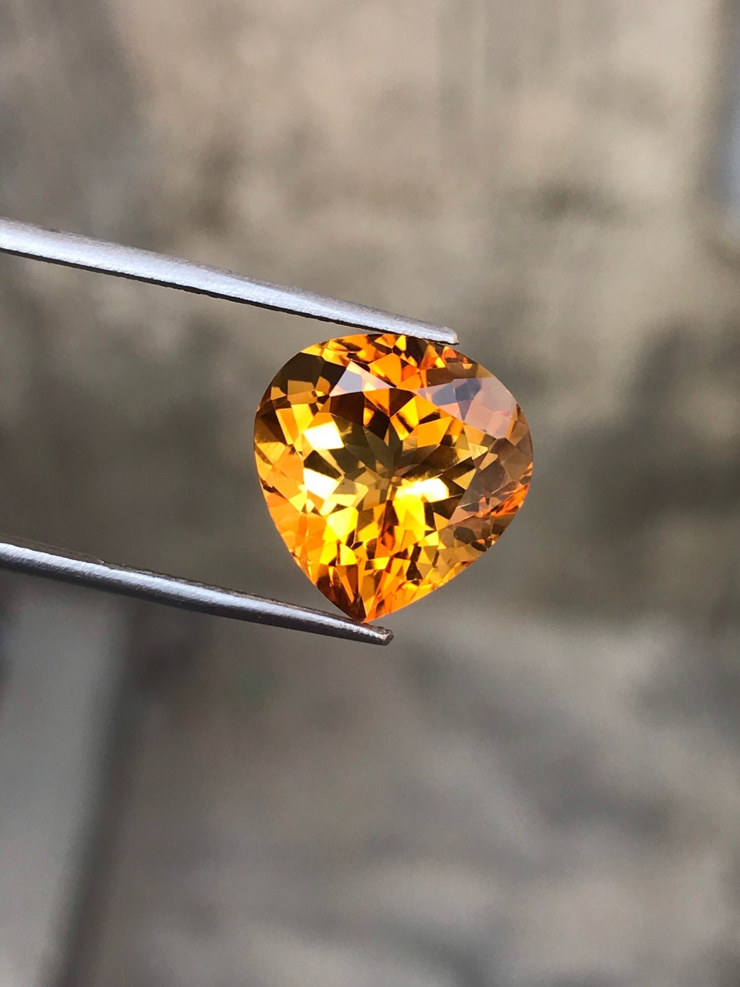 Natural Citrine Heart Gemstone, 8.30 Carat, November Birthstone - Etsy