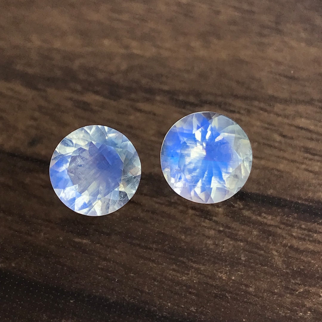 Top Quality Rainbow Moonstone Pair - 8 MM Moonstone Round Pair - 3.45 ...