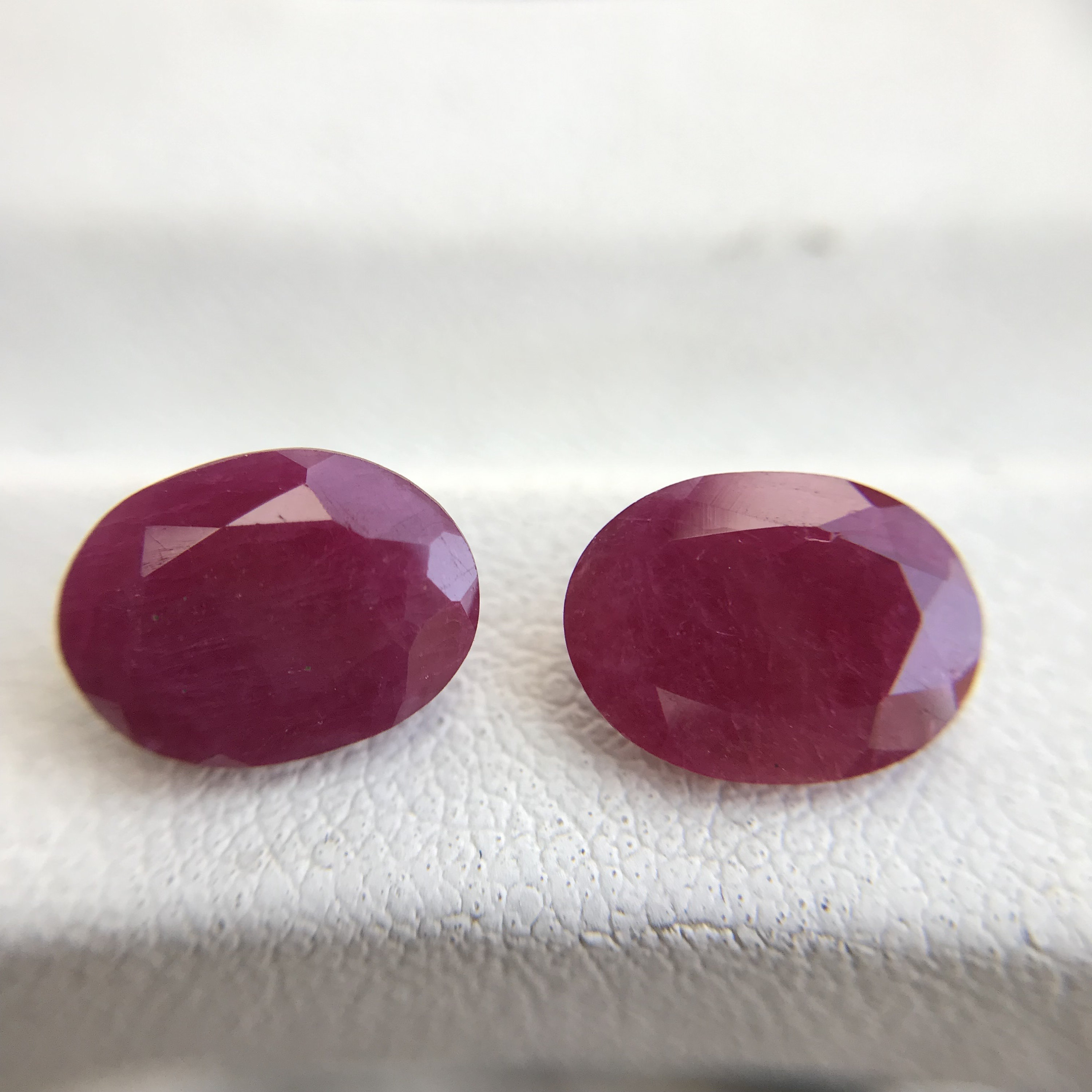 Natural Unheated Ruby 9.5 MM Ruby Oval Pair July Birthstone 4.45 Carat ...