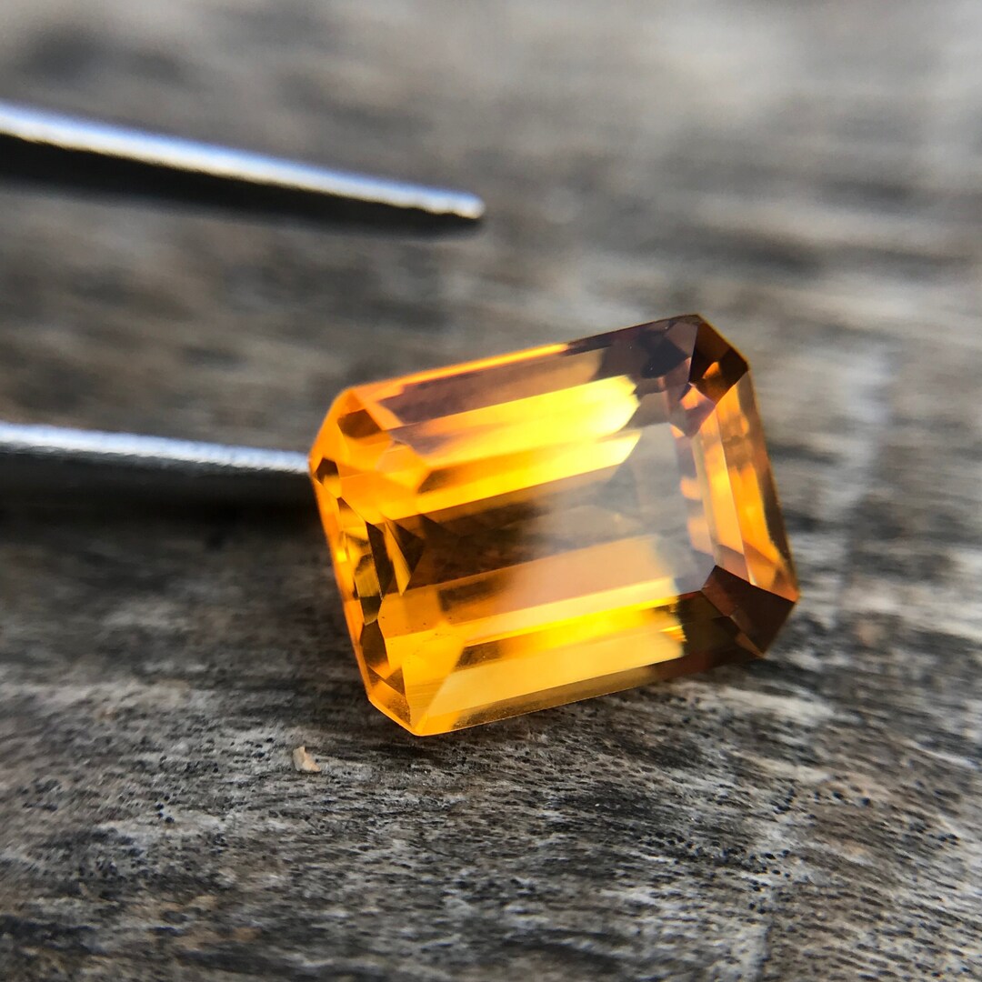 Natural Yellow Citrine - 9.5 MM Citrine Emerald Cut - November ...