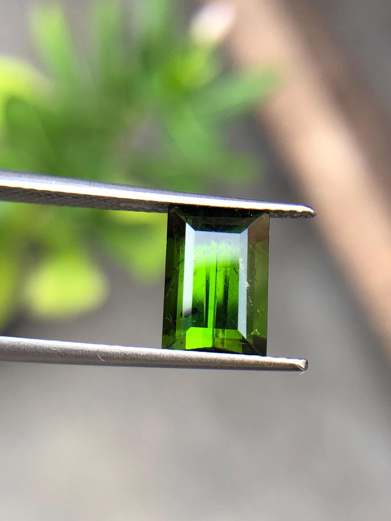Green Tourmaline Baguette Cut 9.5 MM 2.50 Carat Natural October ...