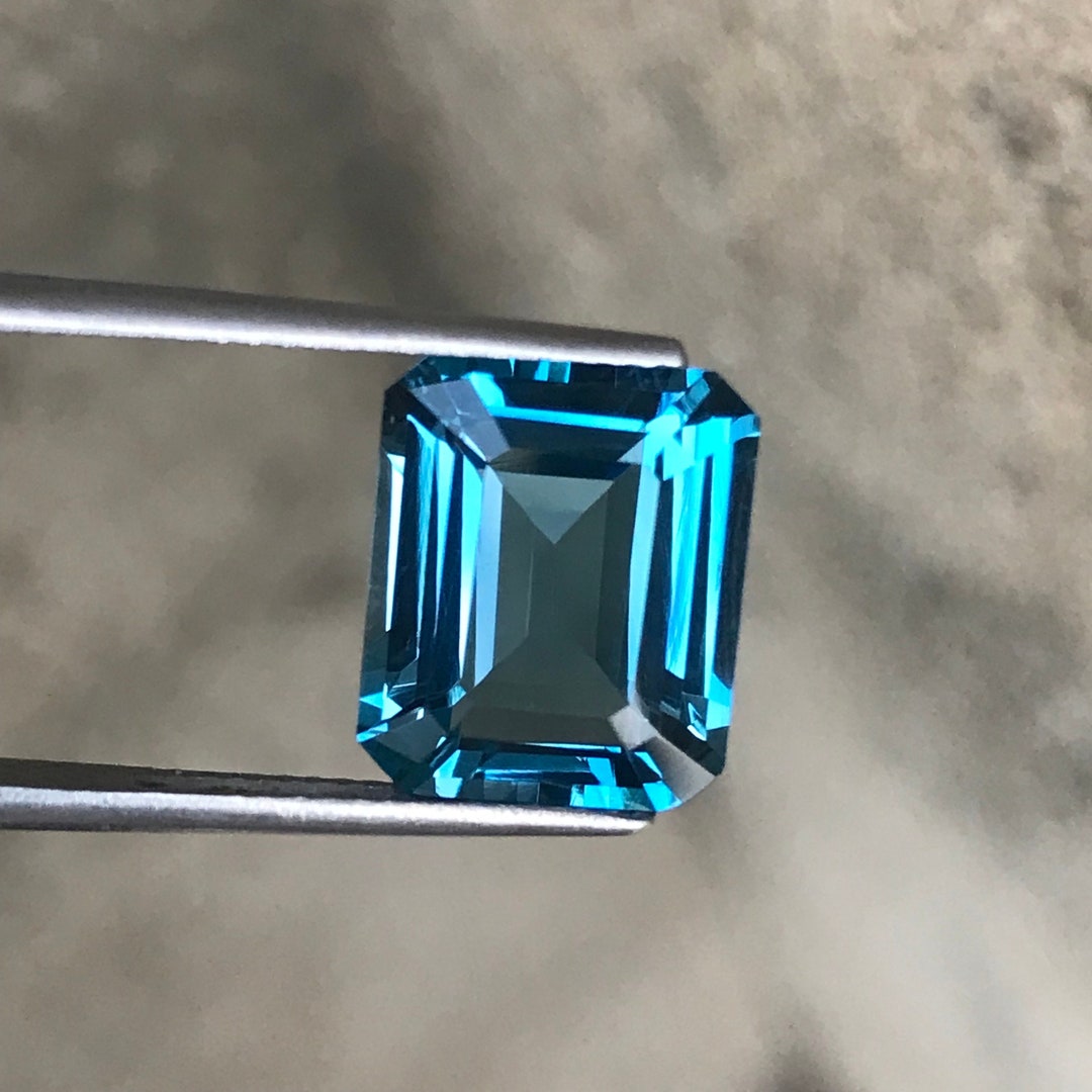Natural London Blue Topaz - 12 MM Blue Topaz Octagon - 6.90 Carat ...