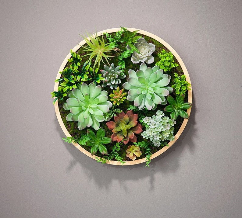 Succulent Wall Art Home Decor Faux Succulents Decor Living Wall Art ...