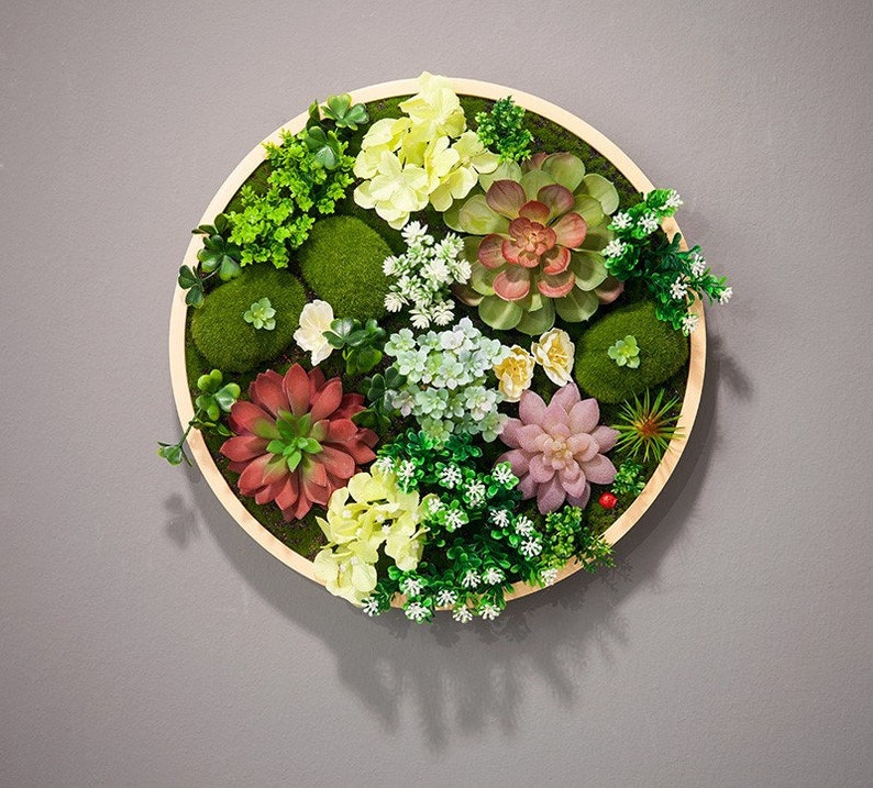 Succulent Wall Art Home Decor Faux Succulents Decor Living Wall Art ...