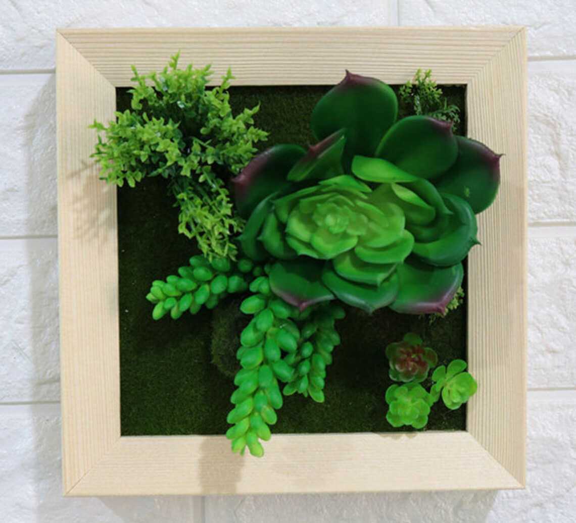 Artificial Plant Succulent Wall Art Succulent Wall Art Plant Wall Wall Decoration Handmade Wood ...