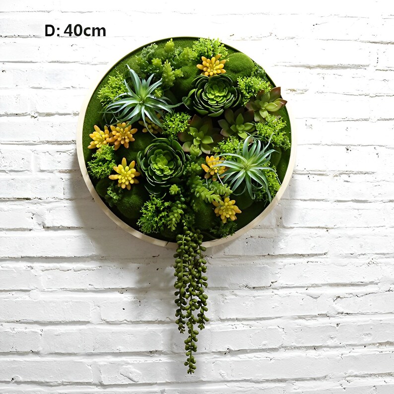 Artificial Plant Succulent Wall Art | Plant Wall | Wall Decoration | Handmade Wood Frame ...
