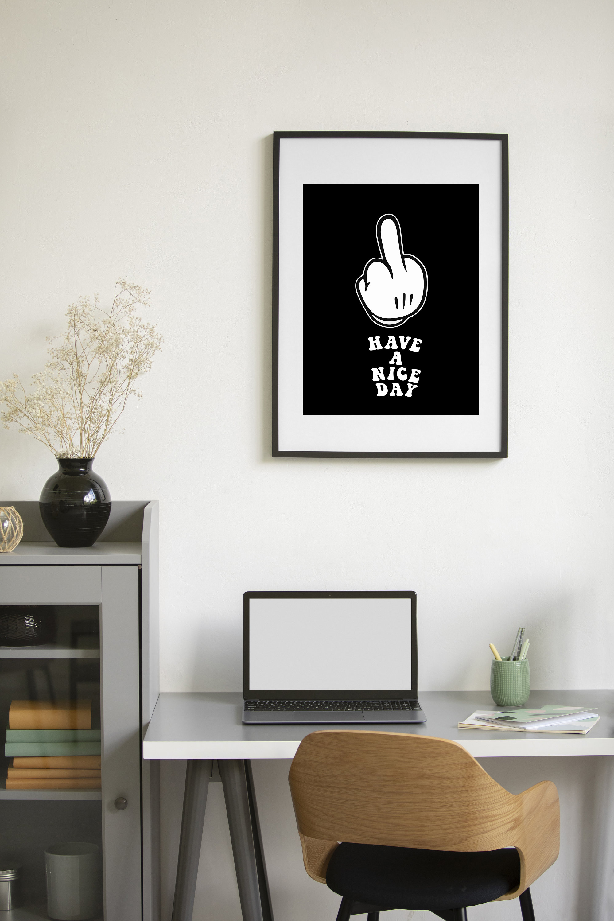 Have a Nice Day Middle Finger Print Funny Wall Art Positive - Etsy