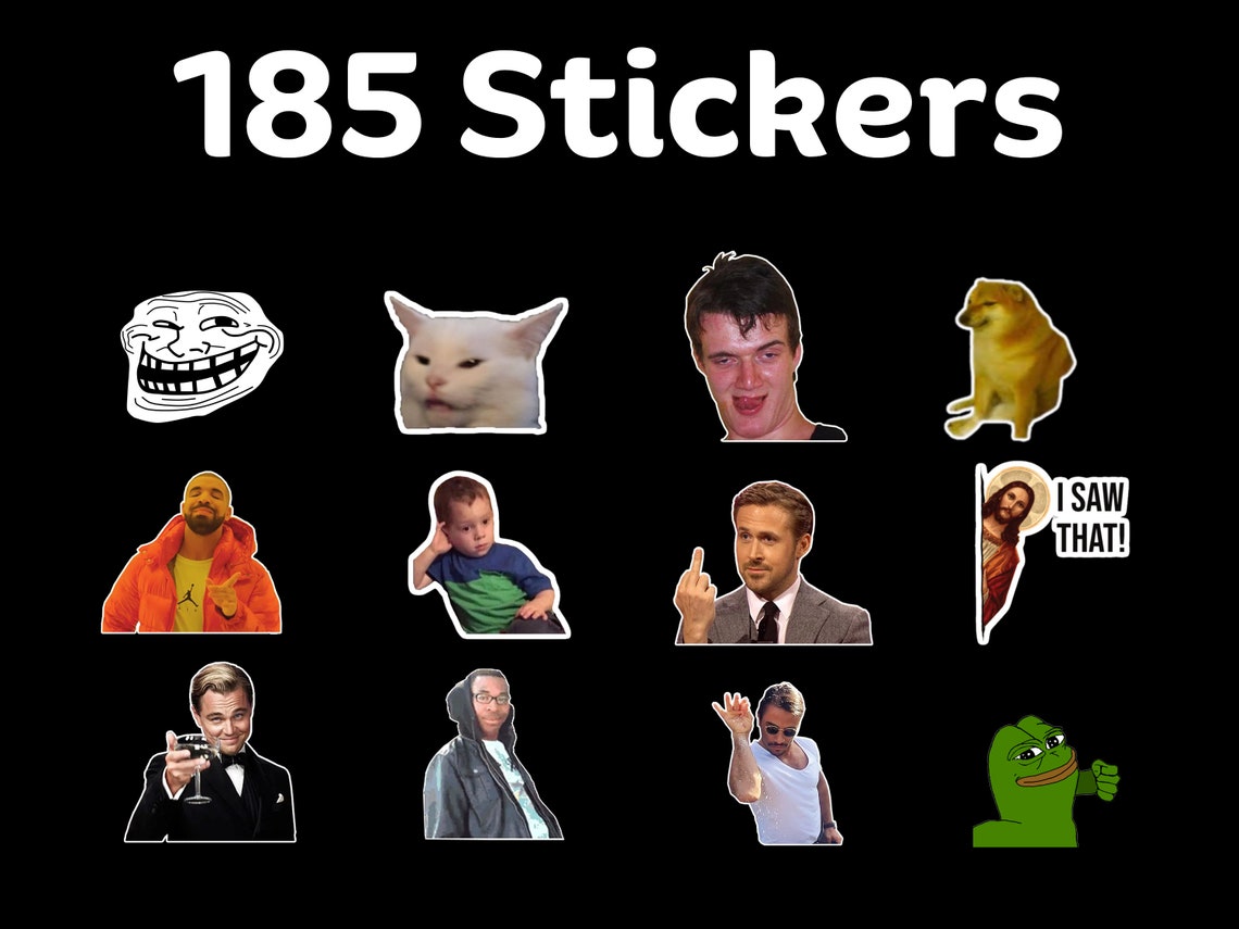 Meme Bundle 185 Hilarious Printable Stickers Laptop Stickers - Etsy