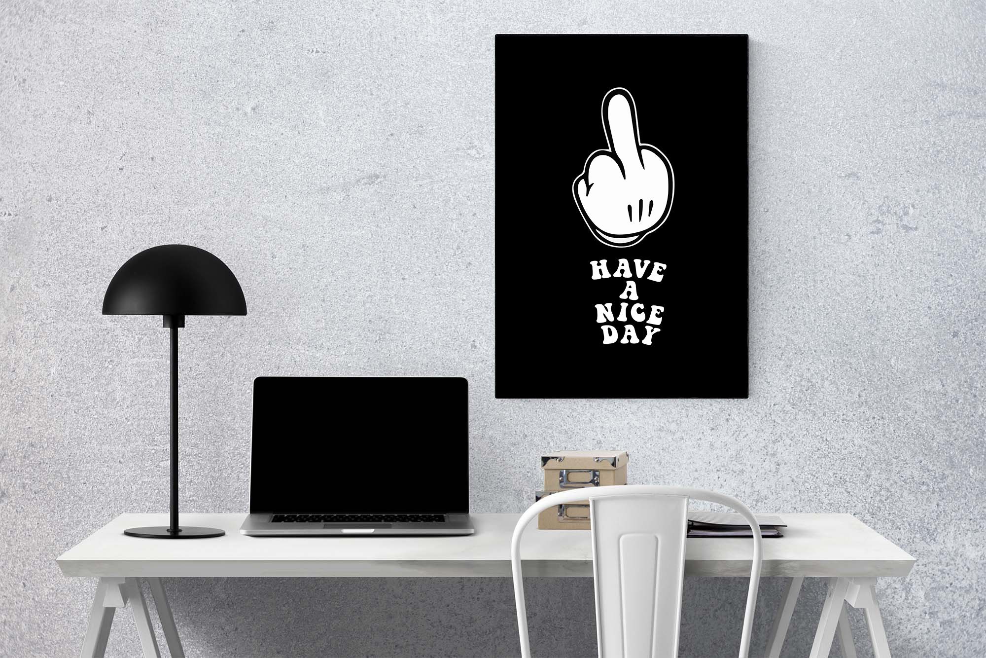 Have a Nice Day Middle Finger Print Funny Wall Art Positive - Etsy