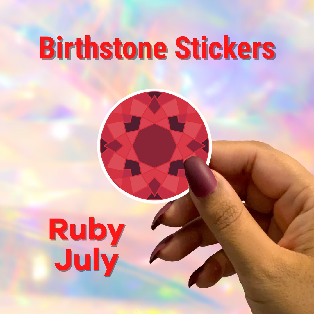Birthstone Vinyl Decal/sticker July Ruby - Etsy