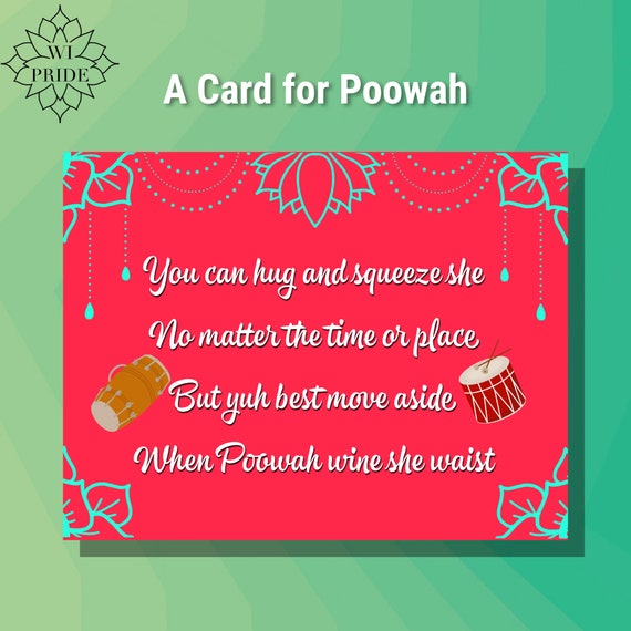 A Card for Poowah West Indian/caribbean Greeting Card | Etsy