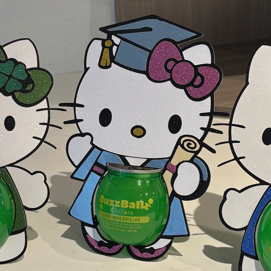 Graduation Kitty Buzzball Holder , Grad Themed Flower Toppers , HK ...