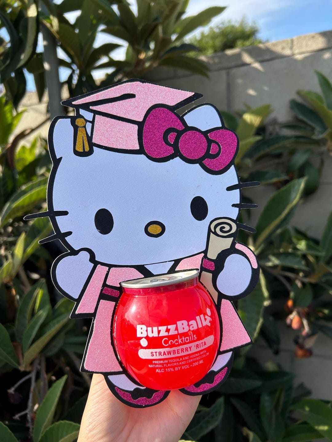 Graduation Kitty Buzzball Holder , Grad Themed Flower Toppers , HK ...