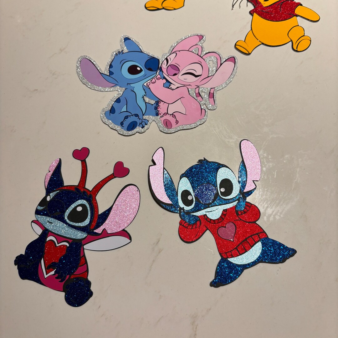 Stitch Themed Valentines Topper , Stitch Toppers , Stitch Flower ...