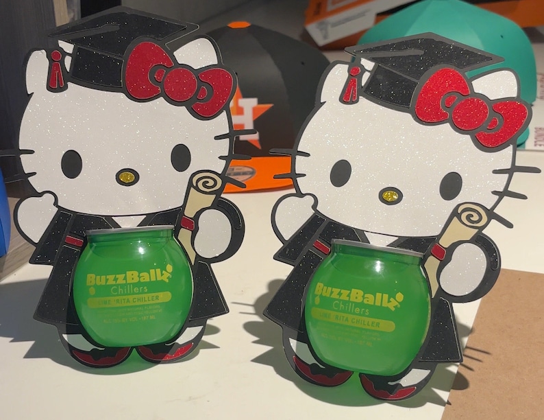 Graduation Kitty Buzzball Holder , Grad Themed Flower Toppers , HK ...