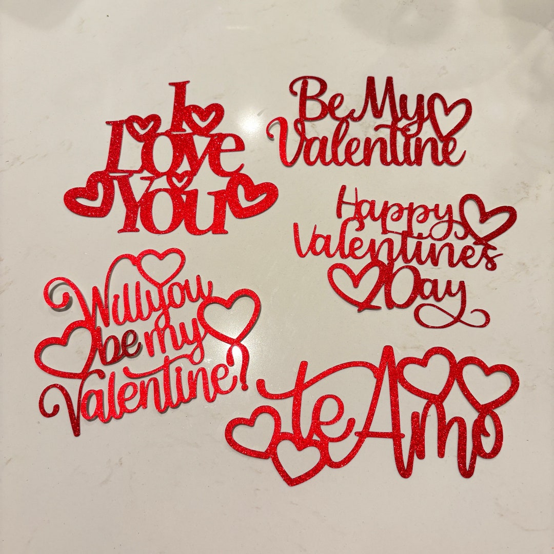 Valentine’s Topper , Valentines Text Red Toppers , Valentines Flower ...