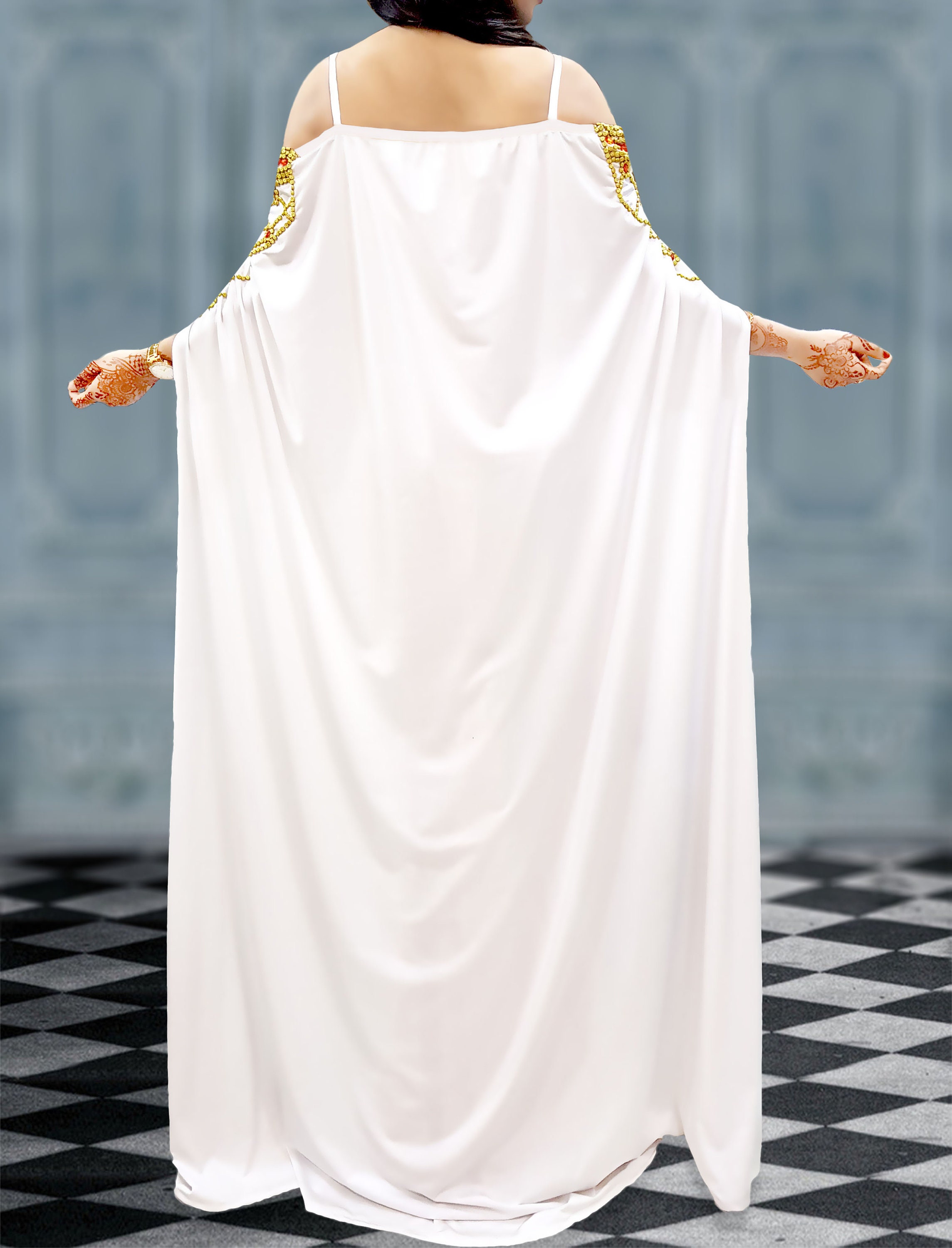 Women White and Gold off Shoulder Long Cape Formal African - Etsy