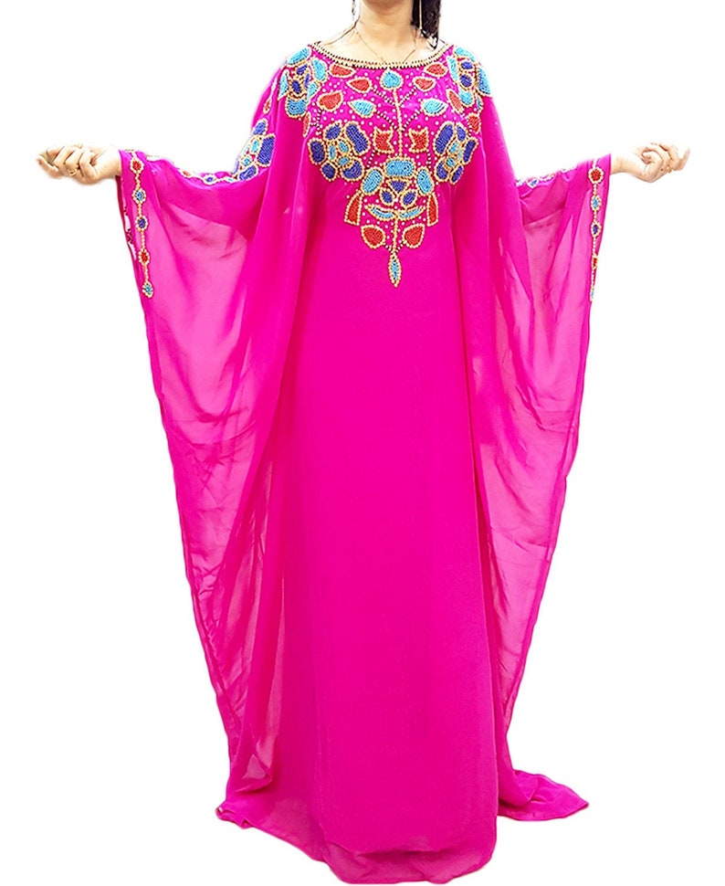 Pink Dubai Kaftan for Women Moroccan Style Islamic African | Etsy