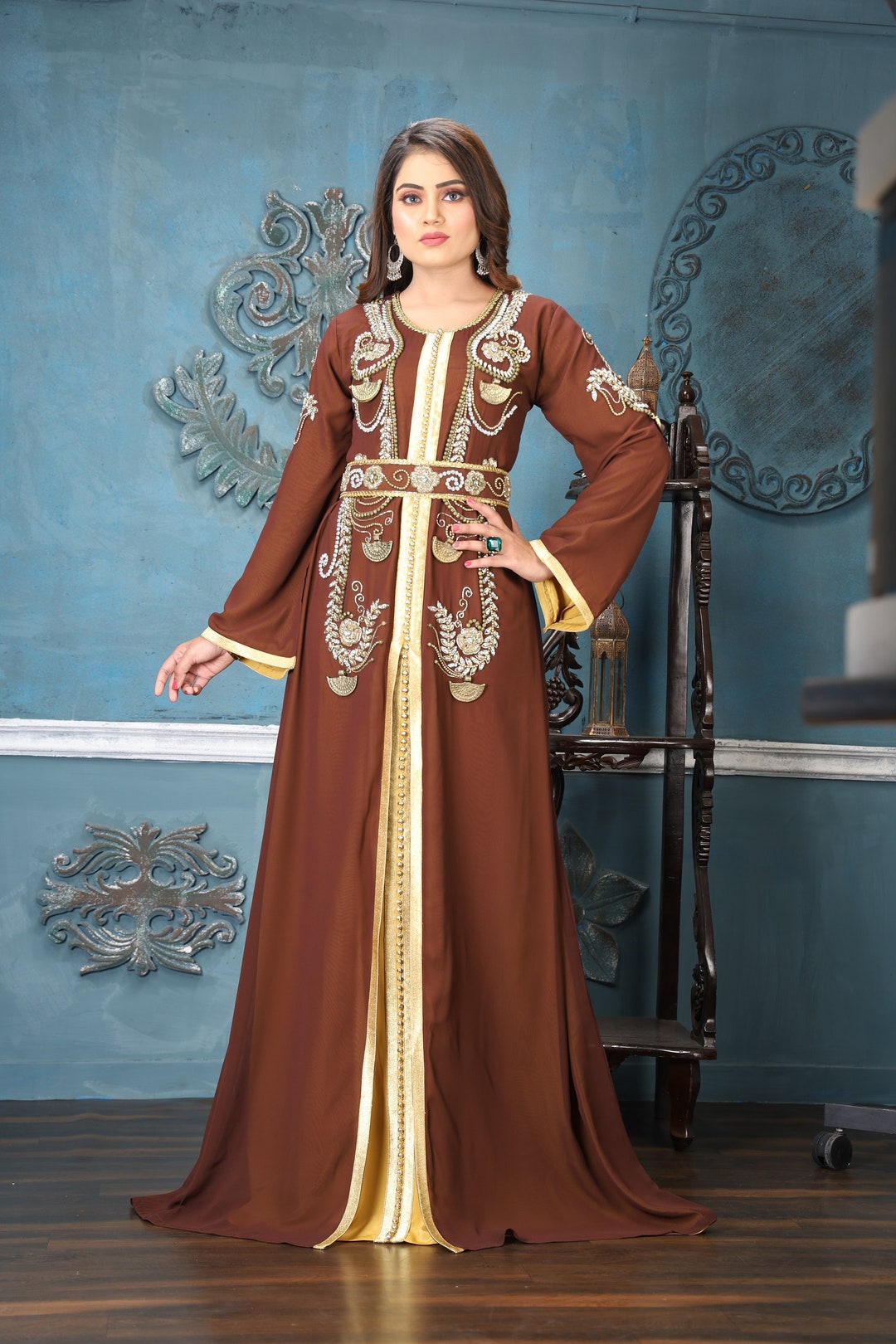 Brown Kaftan Dress | Kaftan Robe | Plus Size Kaftan | Summer Kaftan ...
