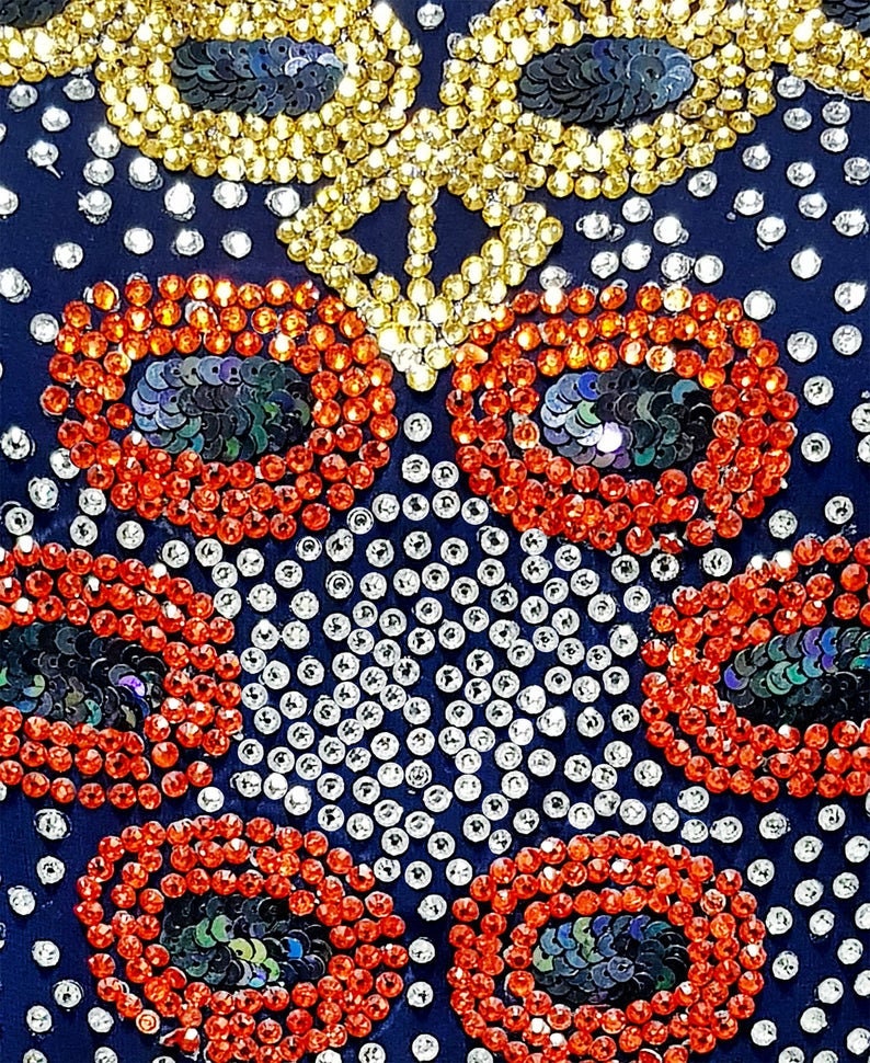 Women Navy Blue and Crystal Stone Party Wear Kaftan Dress Spring Kaftan ...