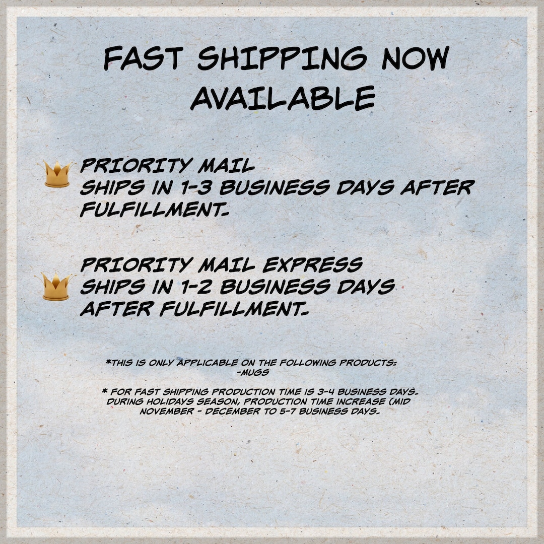 1 to 3 Days Express Shipping + Production + USPS Priority Mail - Etsy
