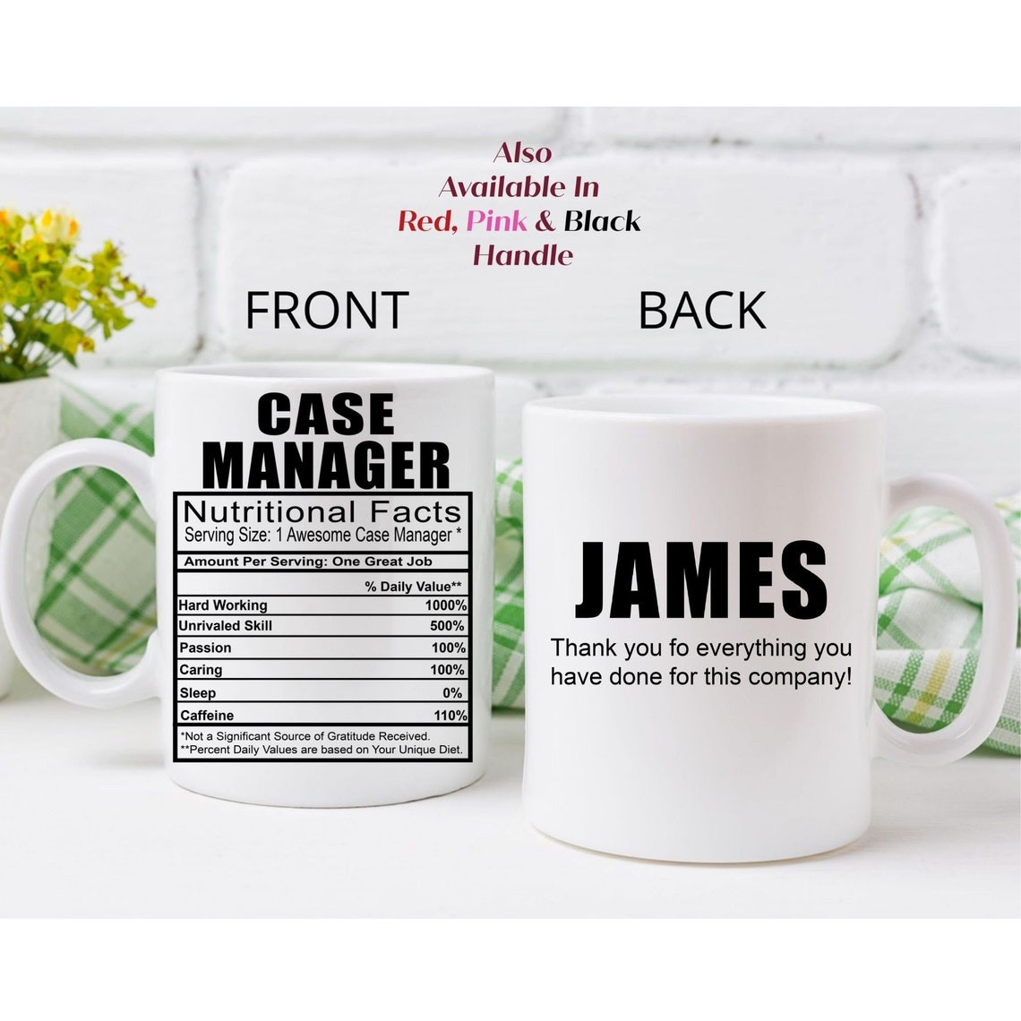 Case Manager Nutrition Facts Coffee Tea Mug L Gift Mug for Men and ...