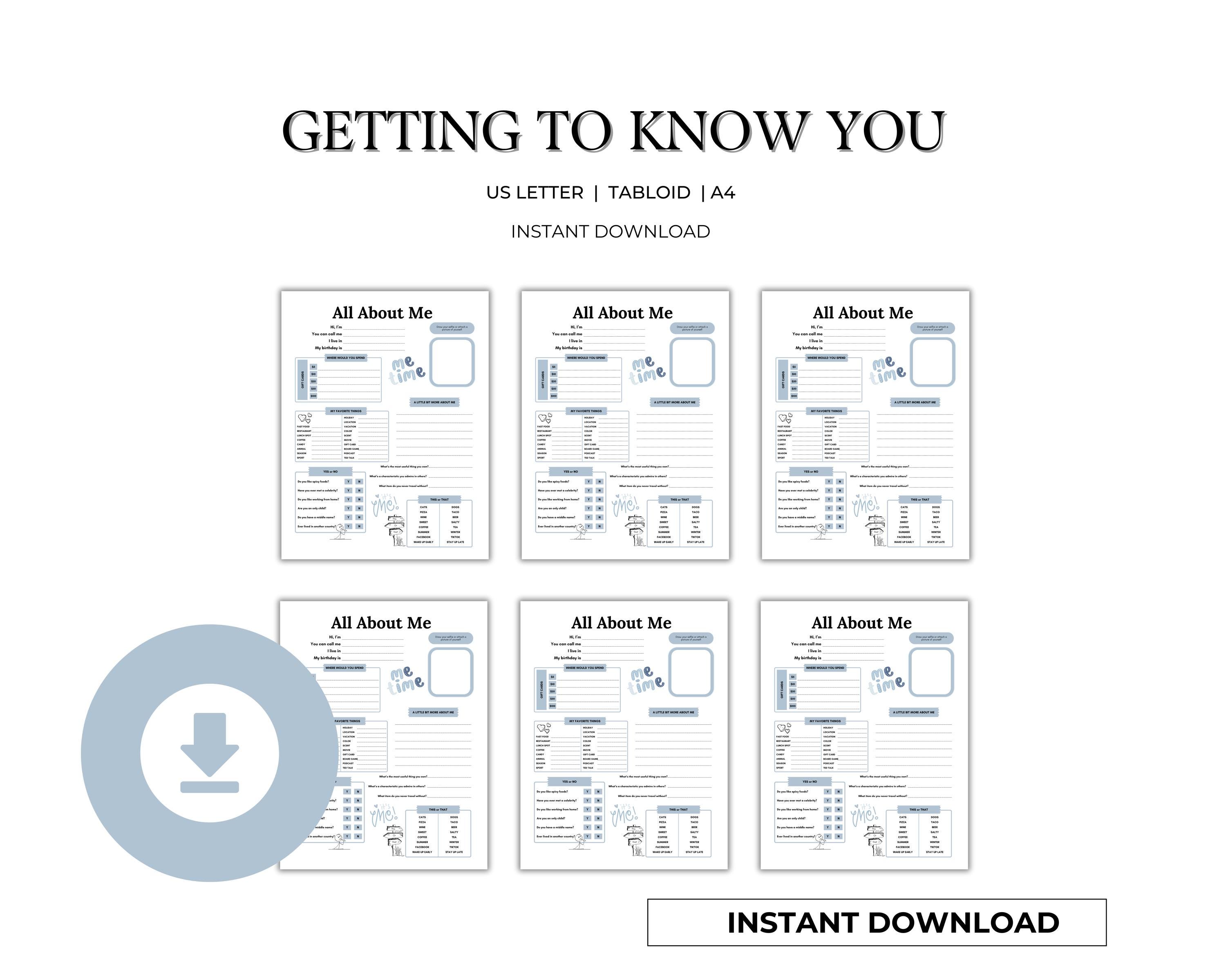 Getting to Know You Ice Breaker Questionnaire, Team Building Activities ...