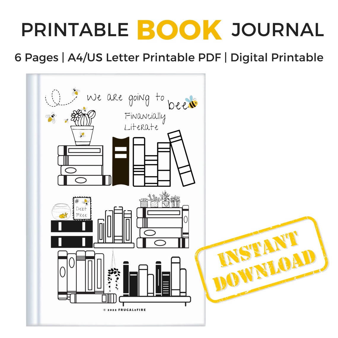 Book Tracker Printable, Reading Log, Reading Journal, Digital Reading ...