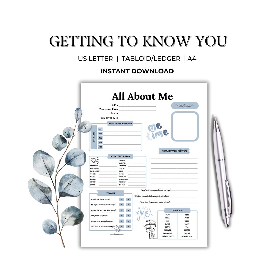 Getting to Know You Ice Breaker Questionnaire, Team Building Activities ...