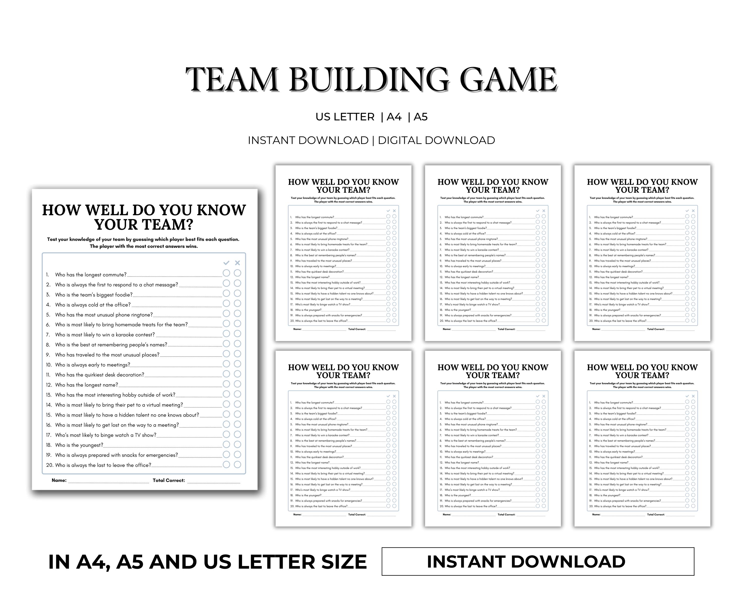 Team Building Ice Breaker Game | Find Someone Who Office Party ...