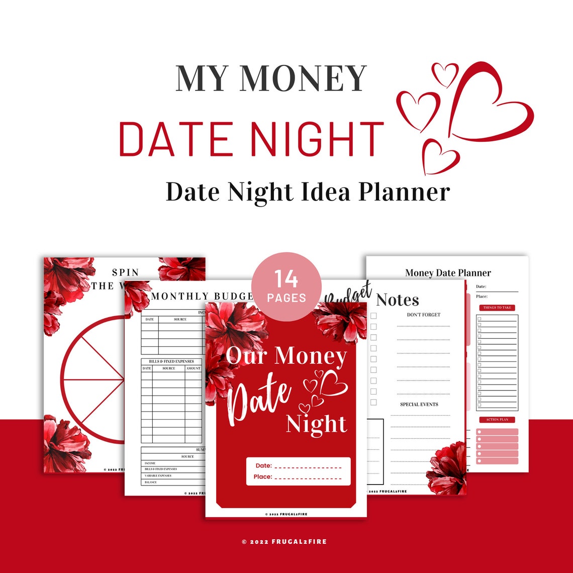 Money Date Night Planner, Date Night Ideas, Date Night Printable, Date Night Invitation, Date ...