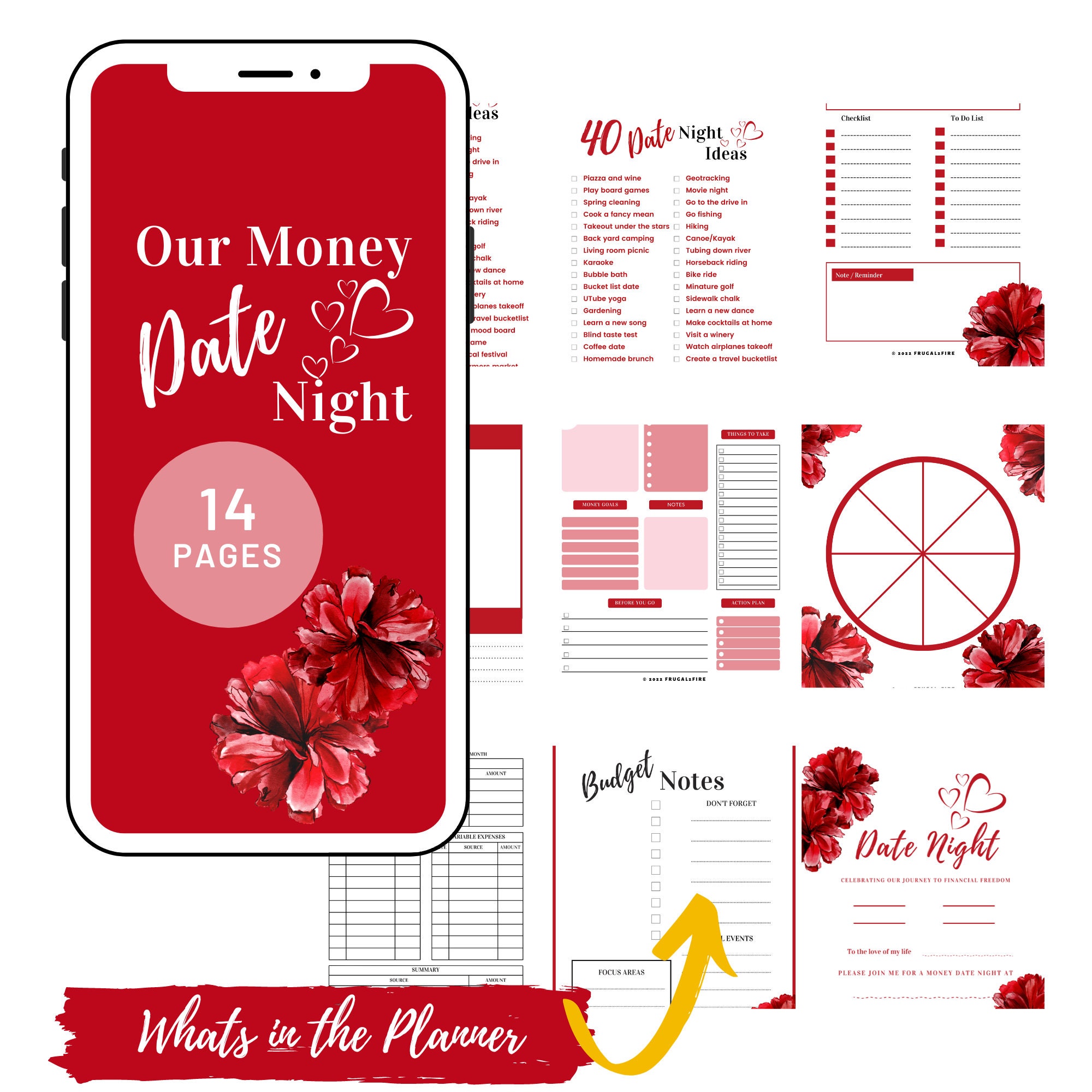 Money Date Night Planner, Date Night Ideas, Date Night Printable, Date Night Invitation, Date ...