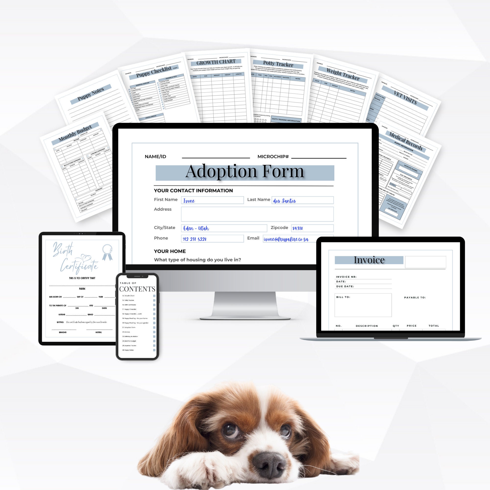 Dog Breeder Record, Dog Breeder Forms, Fillable Breeder Puppy Pack ...