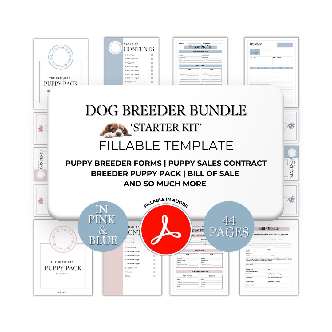 Dog Breeder Puppy Pack, Litter Records for New Puppy, Puppy Pack ...