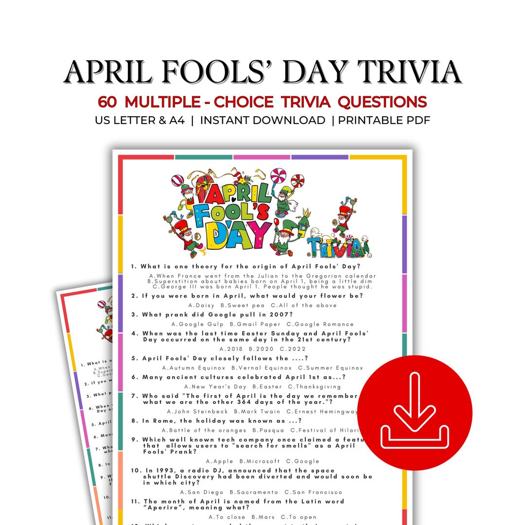 April Fools’ Day Trivia Game – Fun and Interactive Printable Quiz With ...
