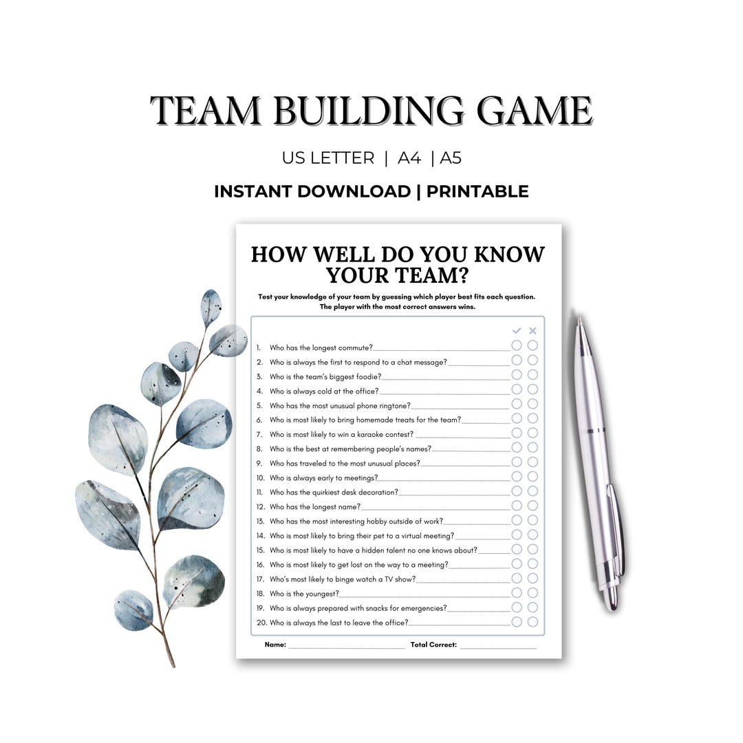 Team Building Ice Breaker Game | Find Someone Who Office Party ...