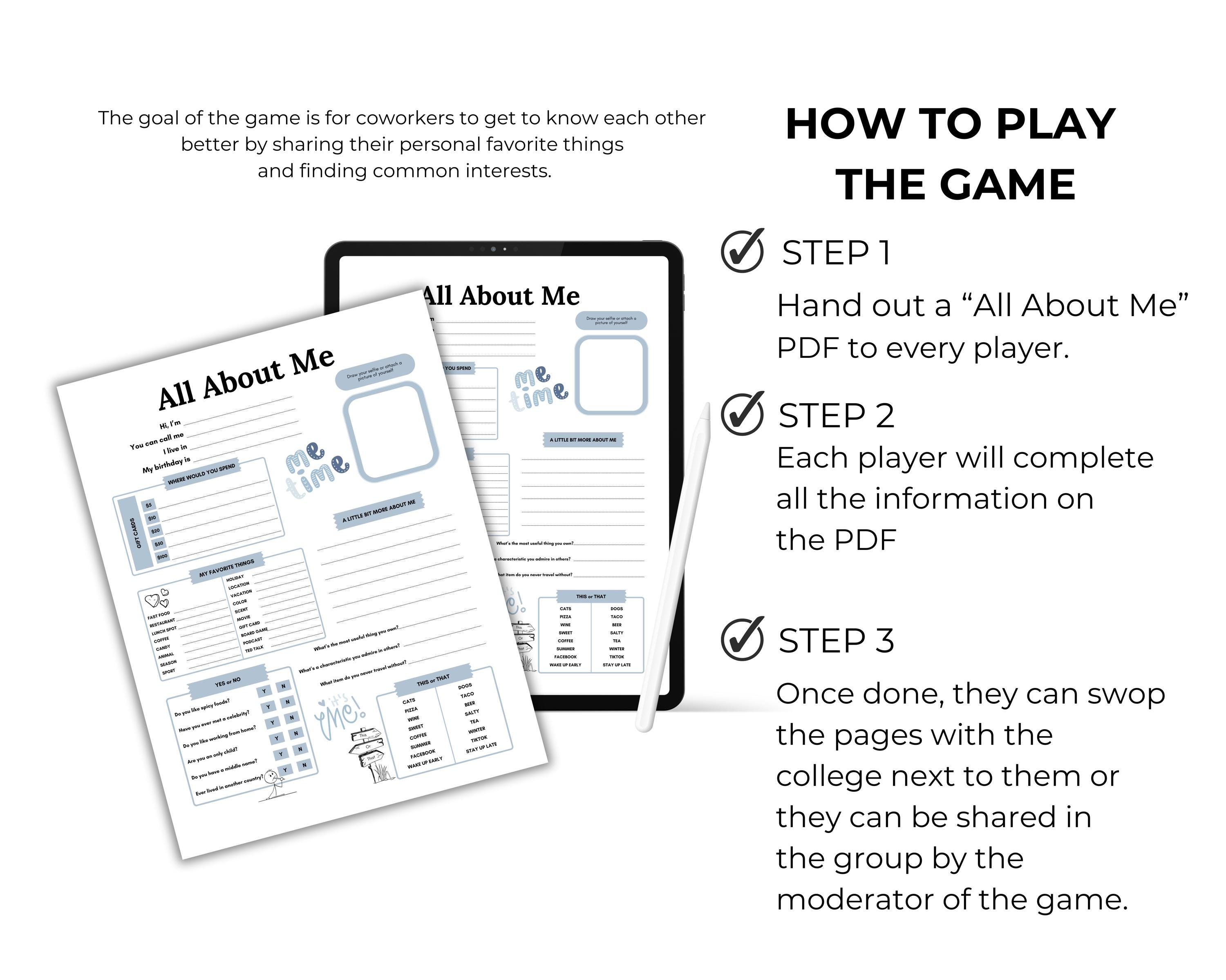 Getting to Know You Ice Breaker Questionnaire, Team Building Activities ...